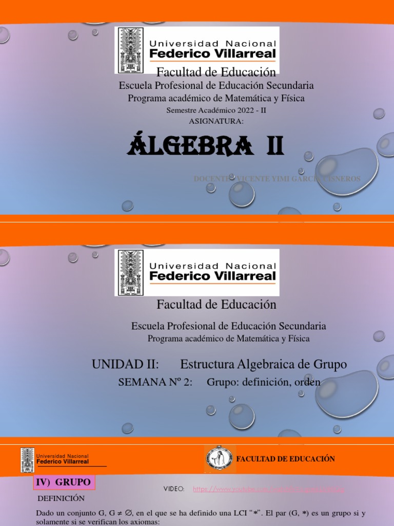 Semana 2 - Est. Alg. de Grupo | PDF | Grupo (Matemáticas) | Matemáticas