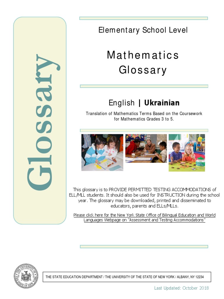 Math Glossary for Grades 3-5 ELLs | PDF | Multiplication | Elementary ...