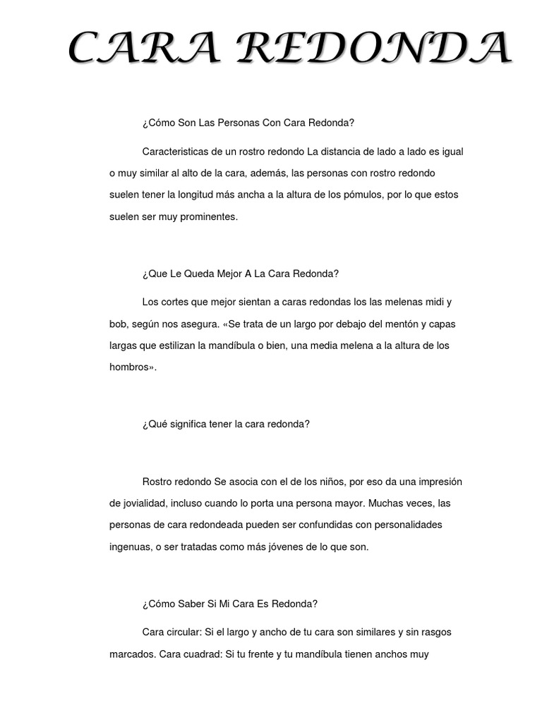 Estilo Ideal para Rostro Redondo | PDF