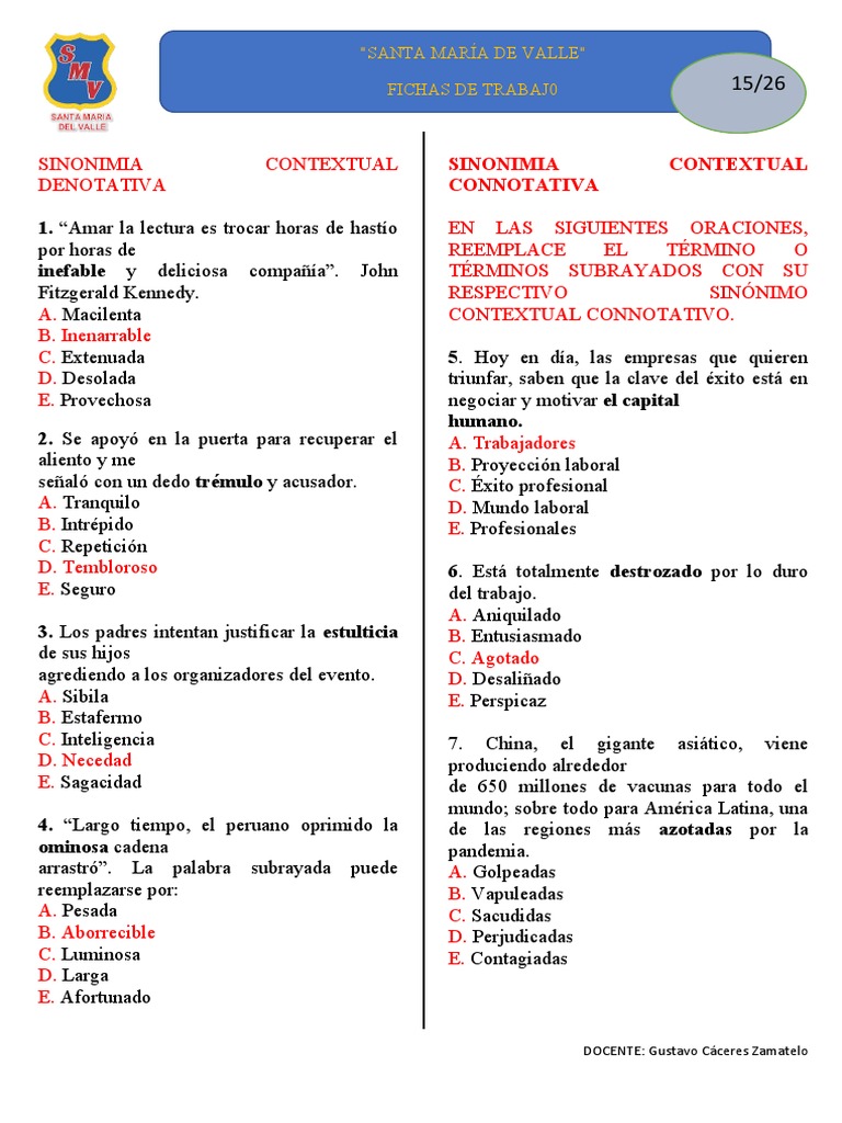 3er Trim Prac 4 Raz Verb 5to Sec | PDF
