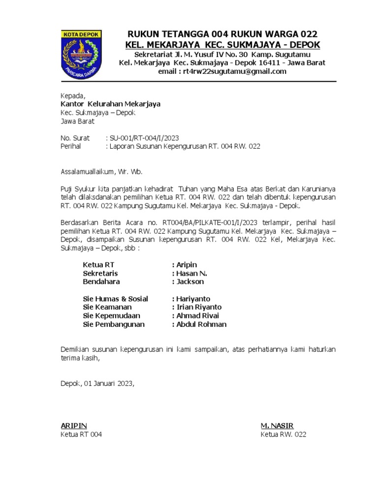 Surat - Kelurahan | PDF