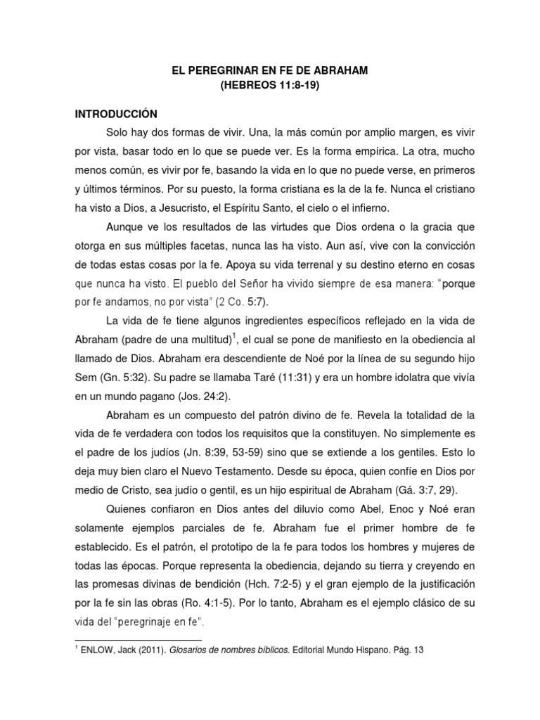 El Peregrinar en Fe de Abraham | PDF | Fe | Abrahán