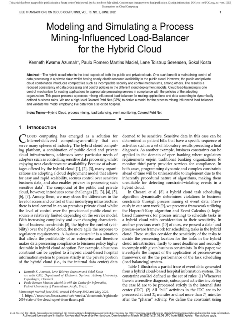 03 A Performance Modeling Framework For Microservices Based Cloud Infrastructures Pdf
