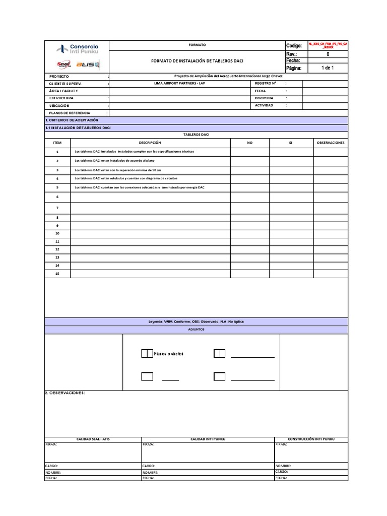 Formato de Liberación de Tableros Del Sistema Daci | Descargar gratis PDF | Informática