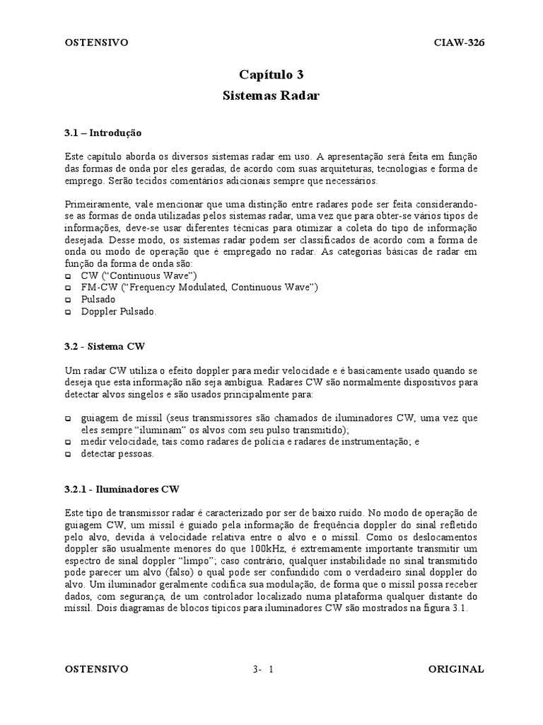 Tipos de Sistemas Radar e Suas Aplicações | PDF | Radar | Efeito Doppler
