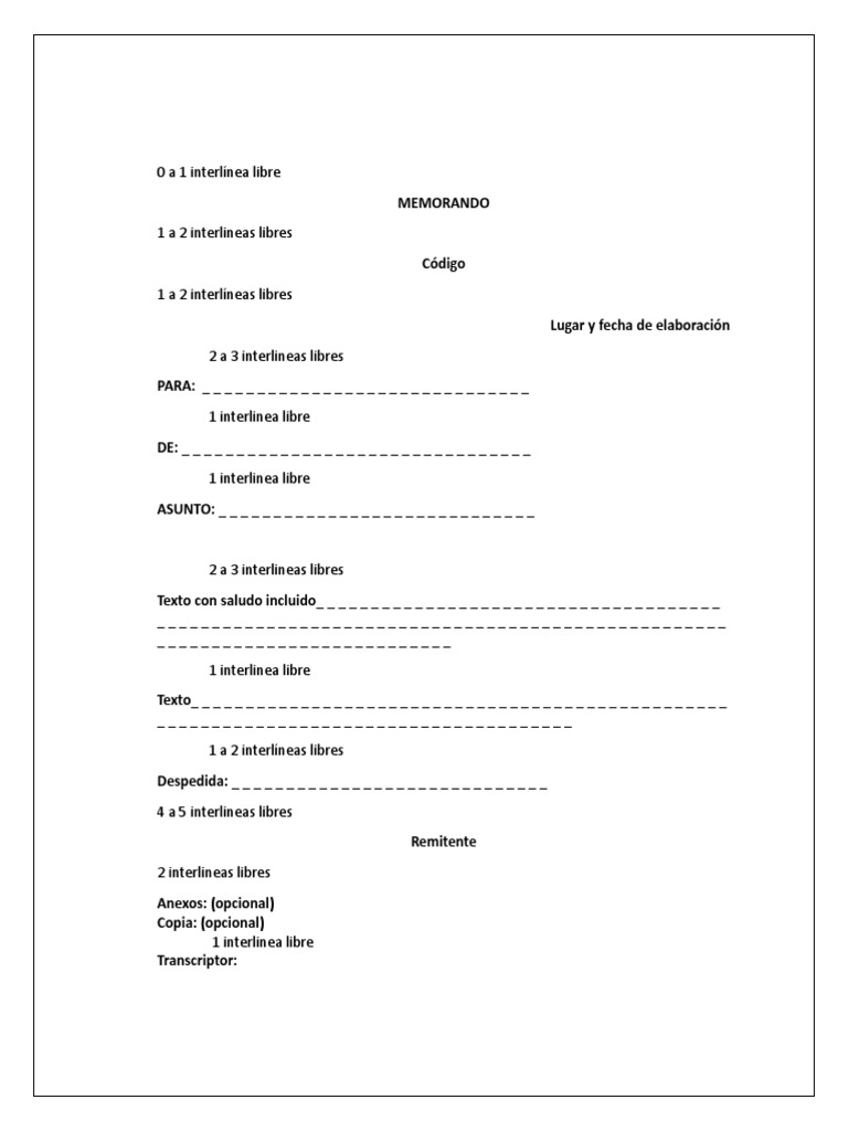 Esquema de memorando estilo bloque | PDF