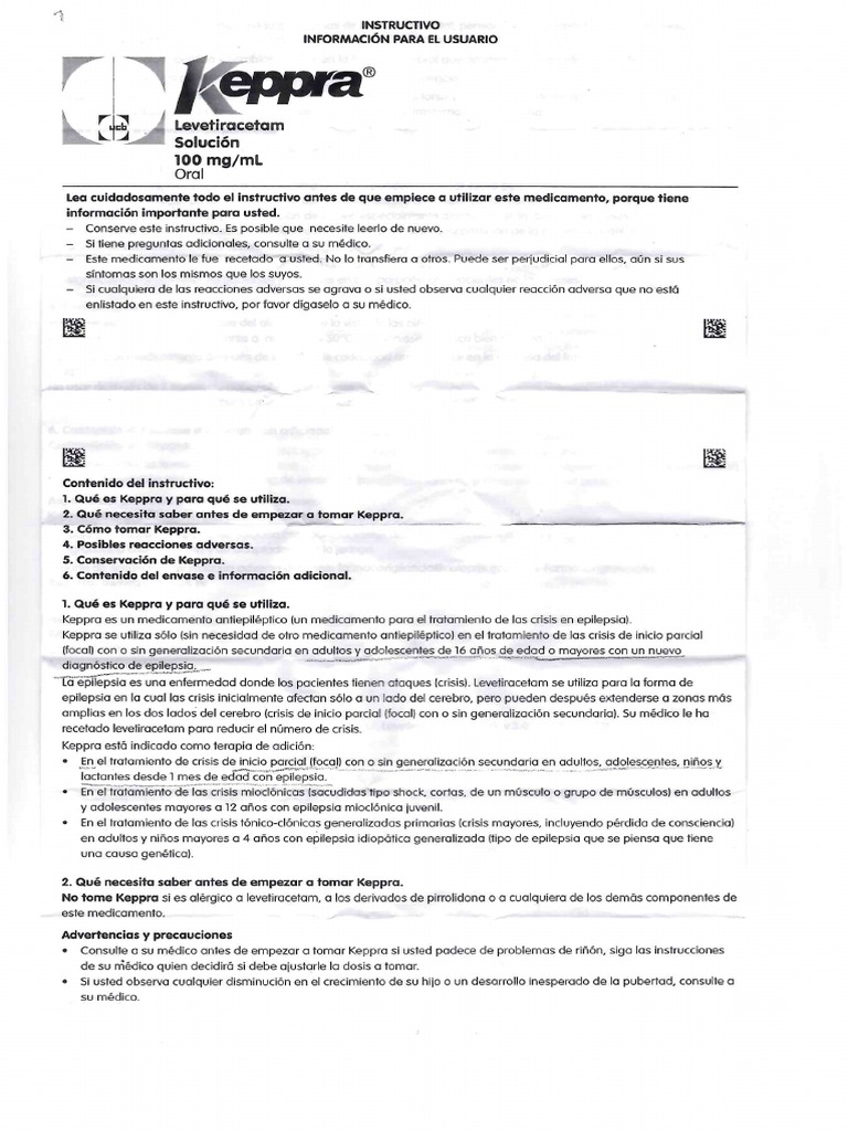 Instructivo Keppra | PDF
