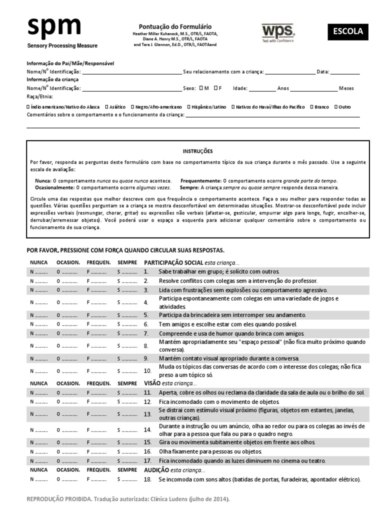SPM 5-12 Anos - Escola | PDF