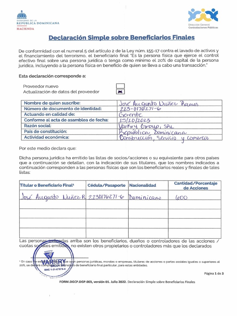 Declaracion Simple | PDF | Gobierno