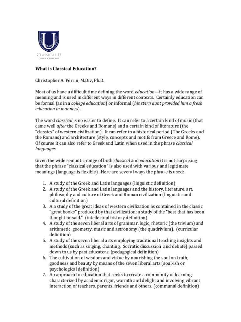 Understanding Classical Education | PDF | Pedagogy | Cognitive Science