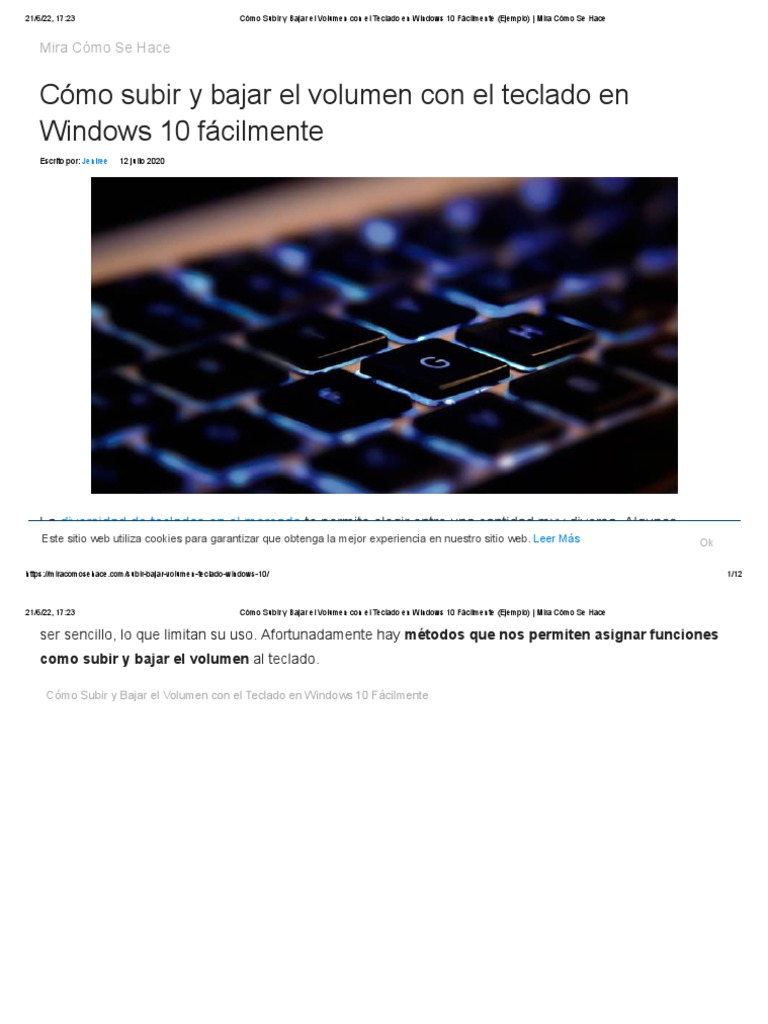 Cómo Subir y Bajar el Volumen con el Teclado en Windows 10 Fácilmente ...
