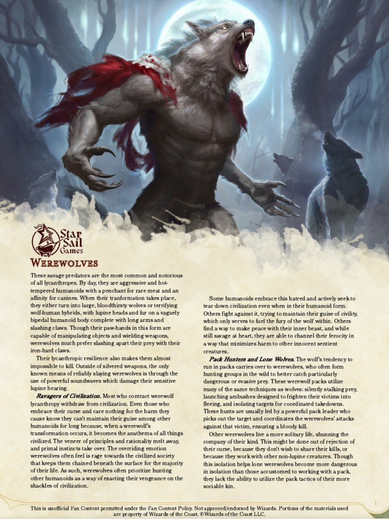 Werewolves (DND) | PDF | Werewolves | Predation