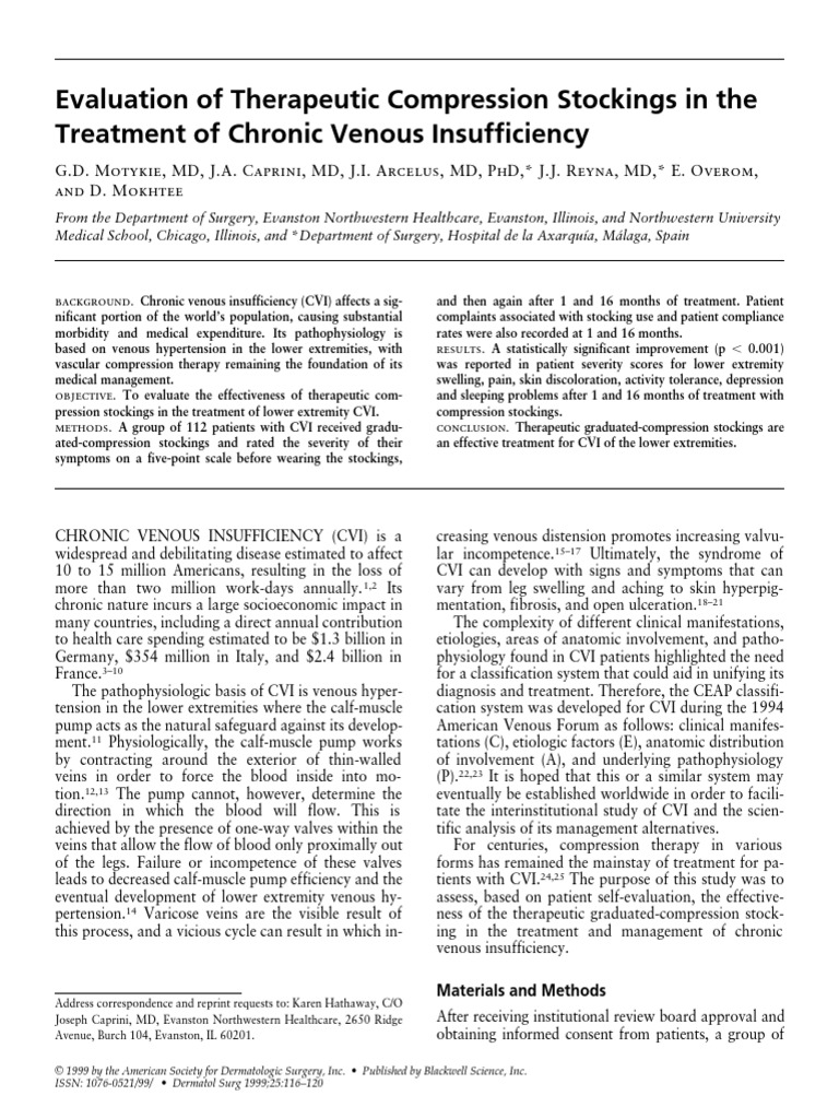 Compression Stockings Cvi | PDF | Stroke | Vein
