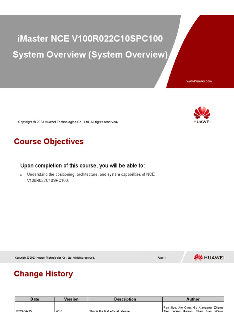 Imaster NCE V100R022C10SPC100 System Overview (System Overview) 01 ...