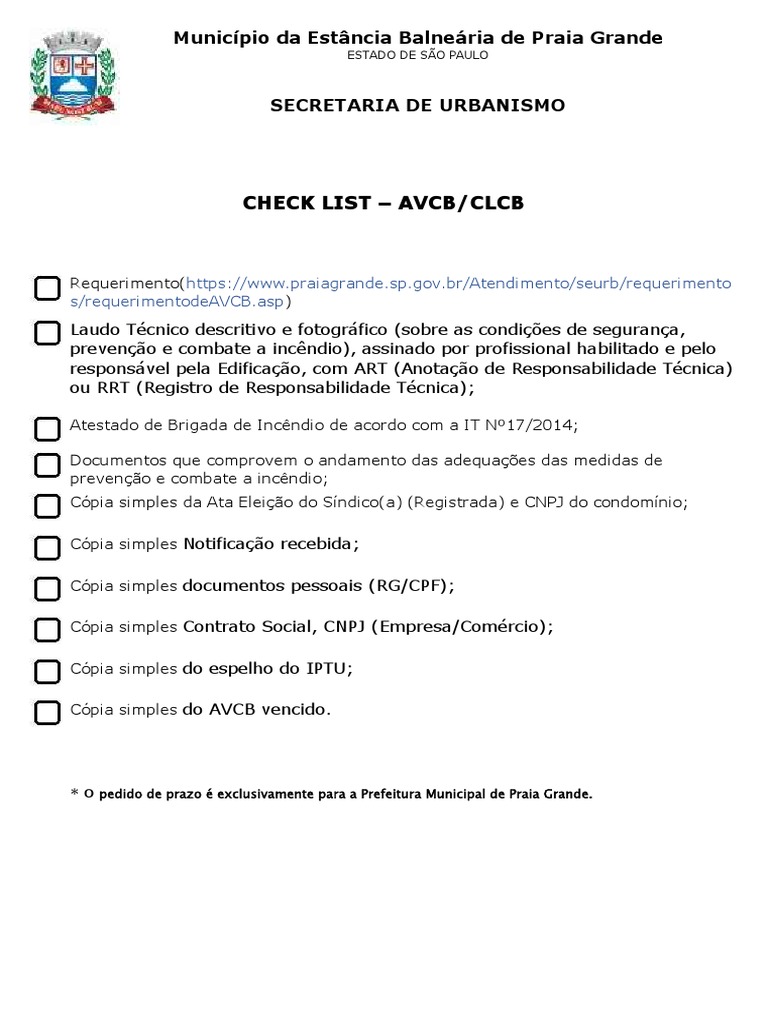 Check List Avcb | PDF
