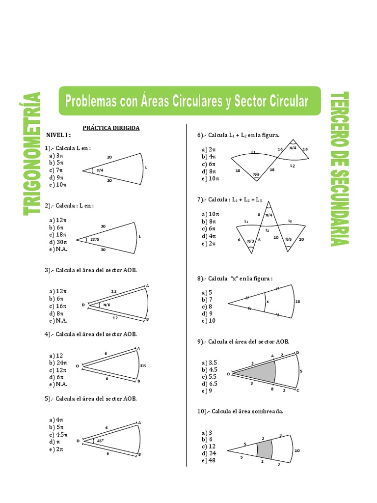 Sector Circular | PDF | Geometría del plano euclidiano | Objetos ...