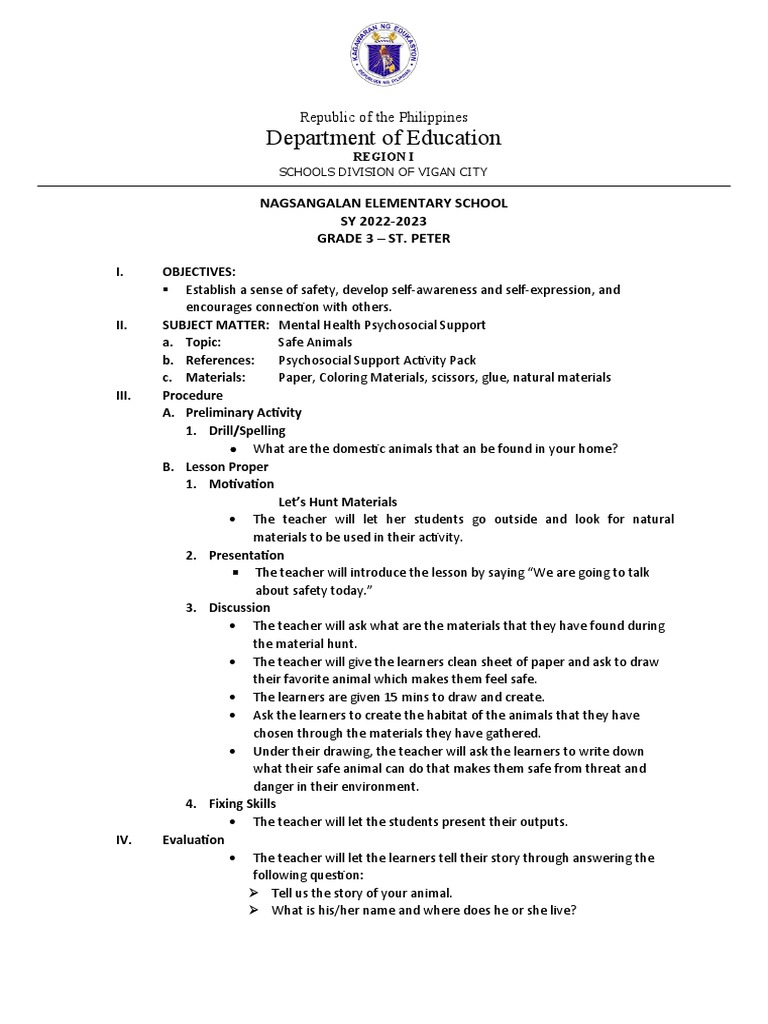 Semi Detailed Lesson Plan Grade 3 St. Paul Q1 W1 D1 | PDF | Teachers ...