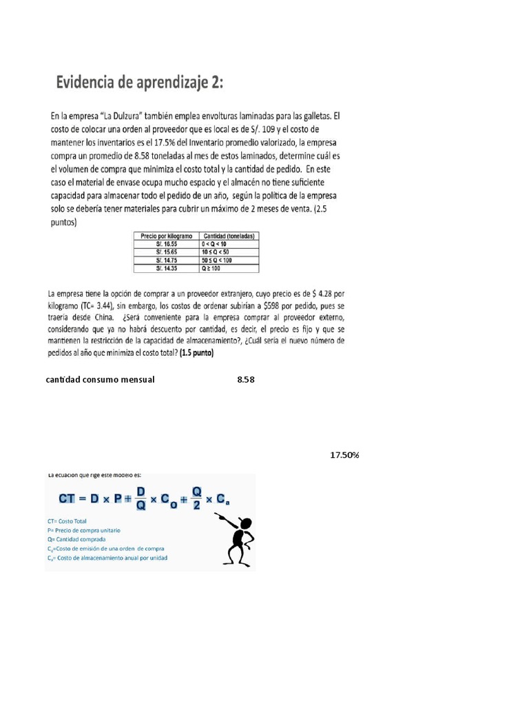 Modelo de Inventario Determinístico - Tarea | PDF | Inventario ...