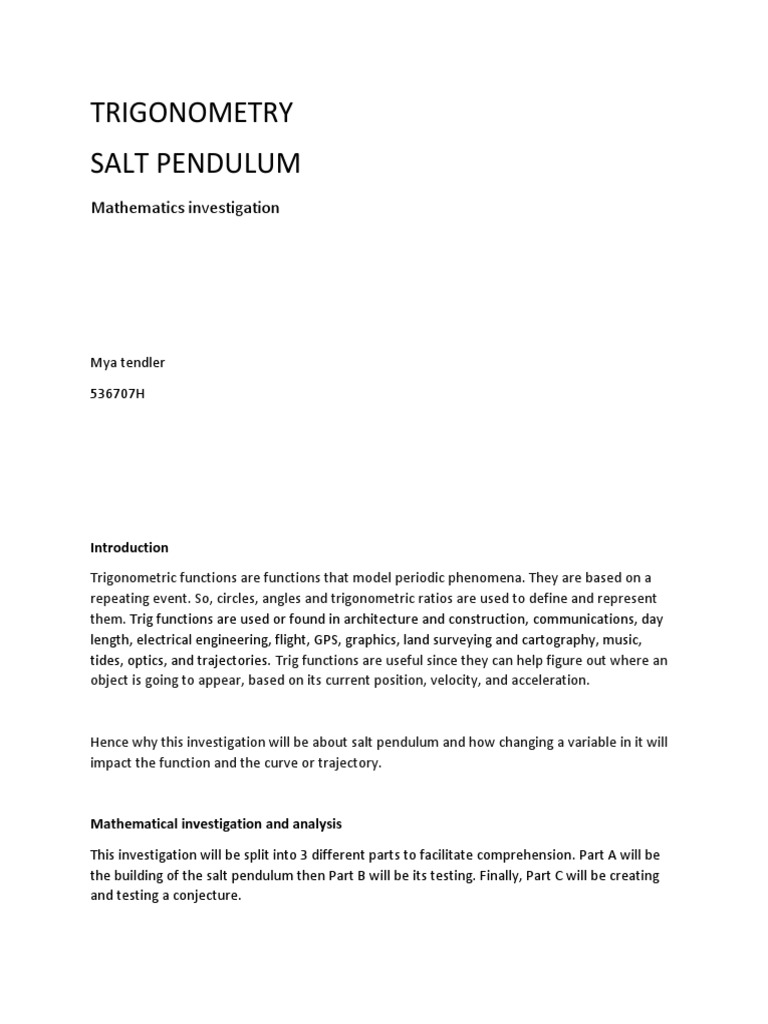 Trigonometry Salt Pendulum wudwu | PDF | Trigonometry | Geometry