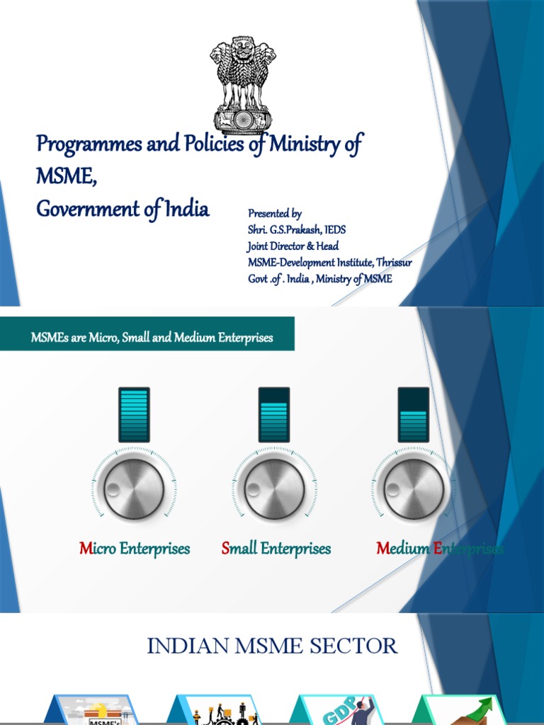 Programmes and Policies of Ministry of Msme, Government of India | PDF ...