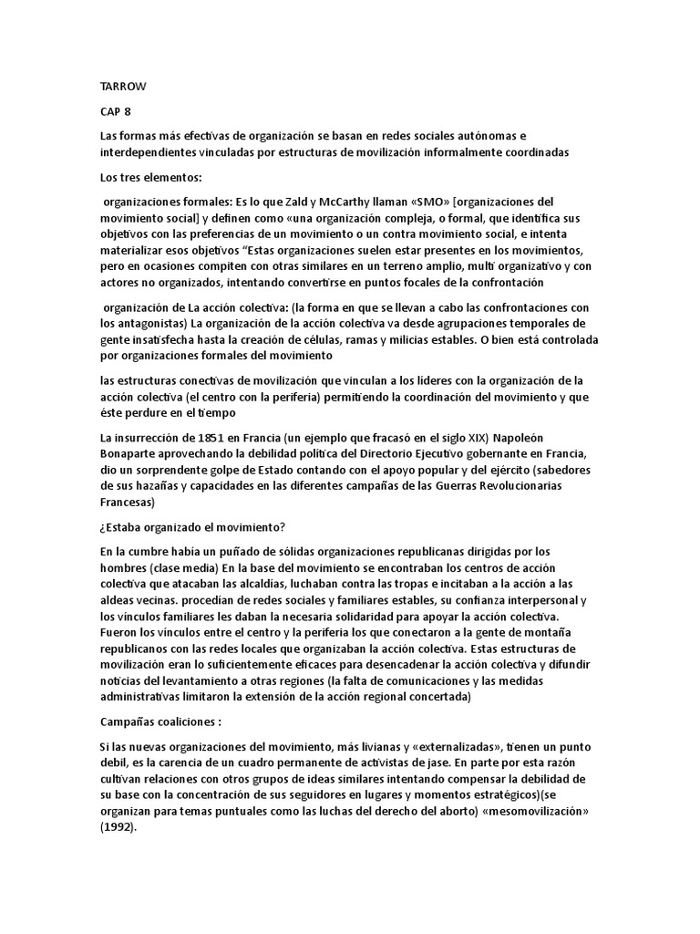 TARROW | PDF | Napoleón | Movimientos sociales