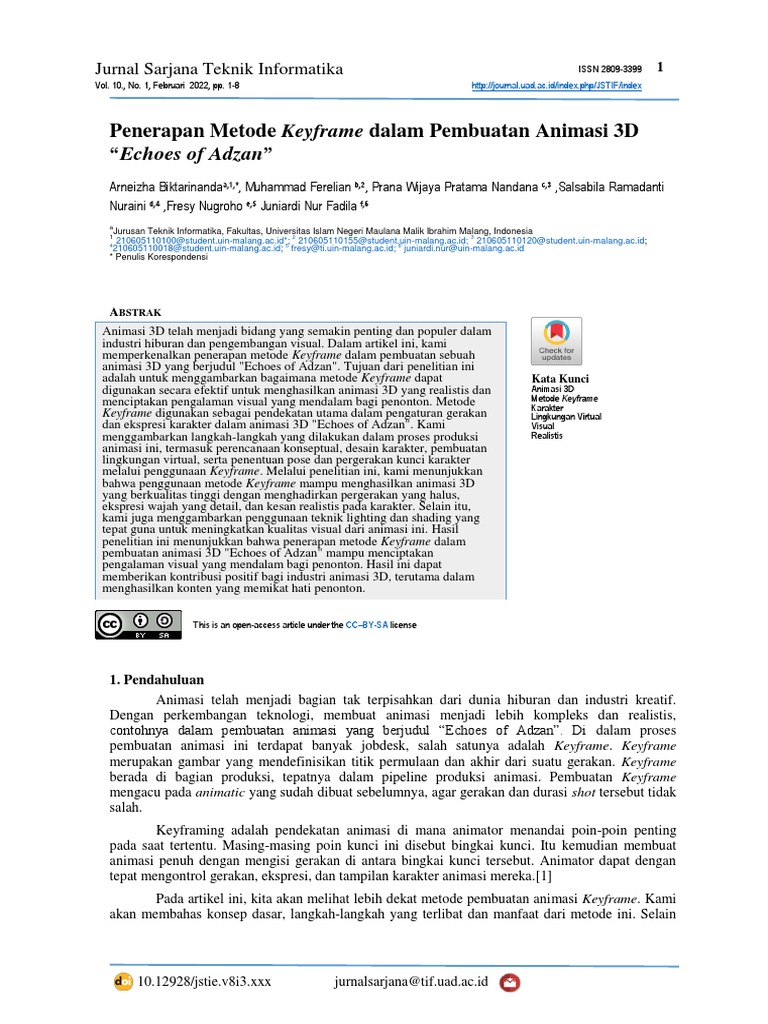 Penerapan Metode Keyframe Dalam Pembuatan Animasi | PDF