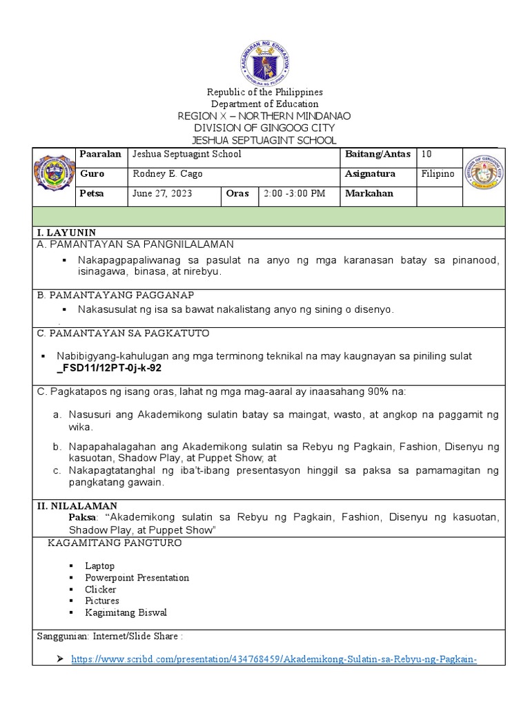 Lesson Plan of Ibong Adarna Aralin 5 | PDF