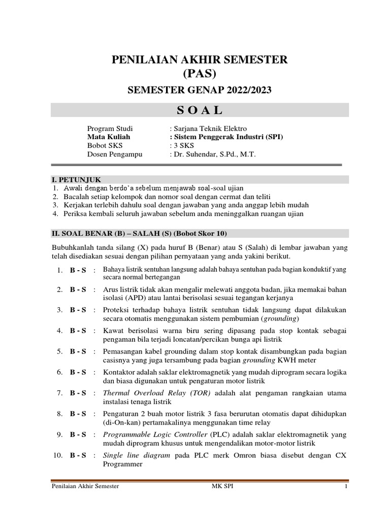 Soal Uas MK Spi 2022 2023 Oke | PDF