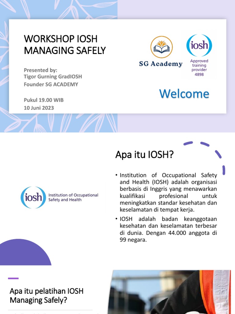 Workshop IOSH MS | PDF | Pengelolaan Keuangan & Uang