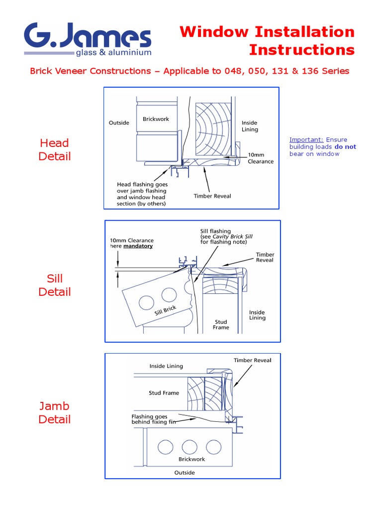 Aluminium Window in brick veneer wall | PDF