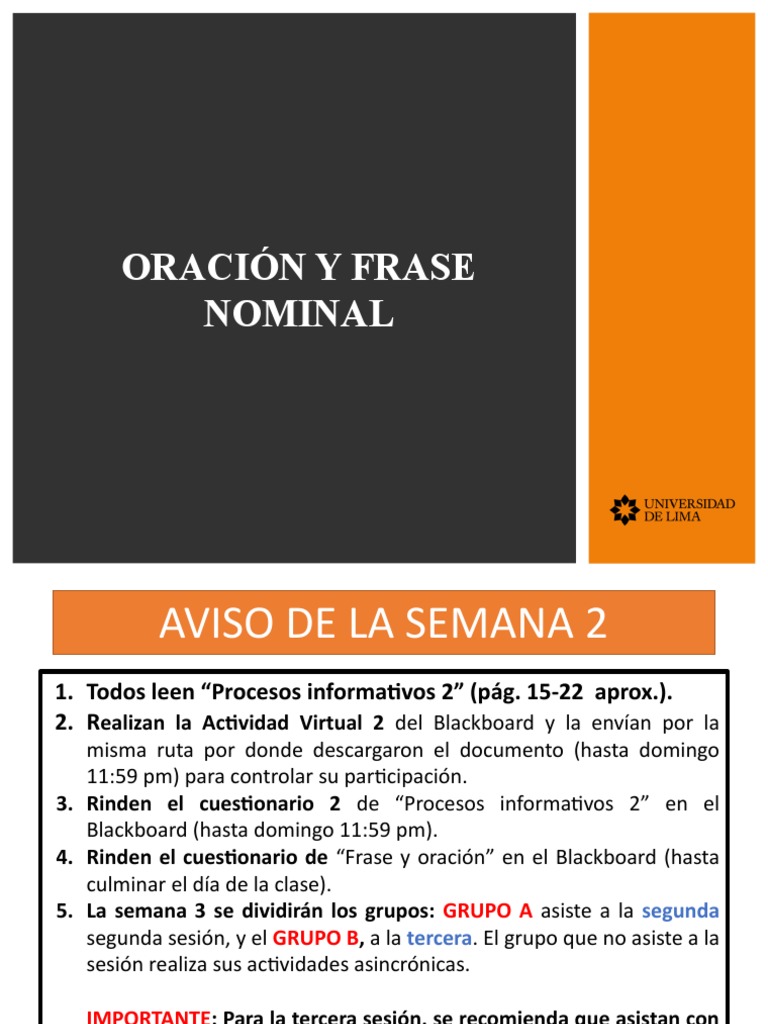 Frase y Oración | PDF | Oración (Lingüística) | Educación de la primera ...