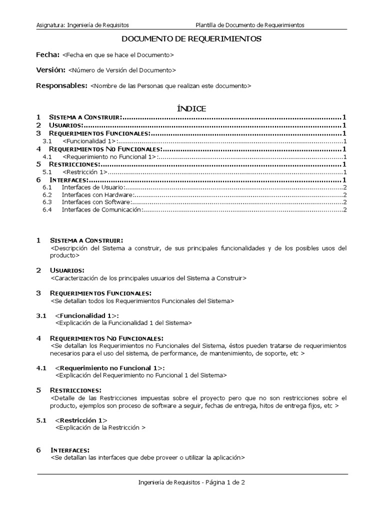 Documento de Requerimientos | PDF | Software | Ciencias de la Computación