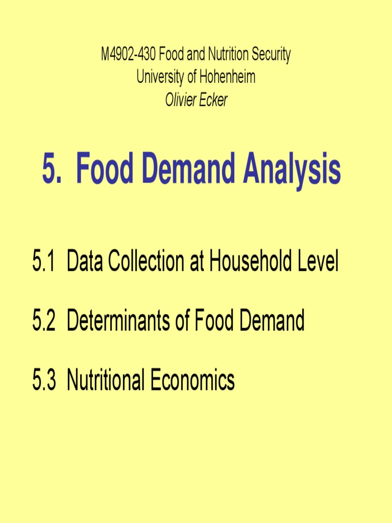 09 Food Demand Analysis PDF Demand Consumption Economics 