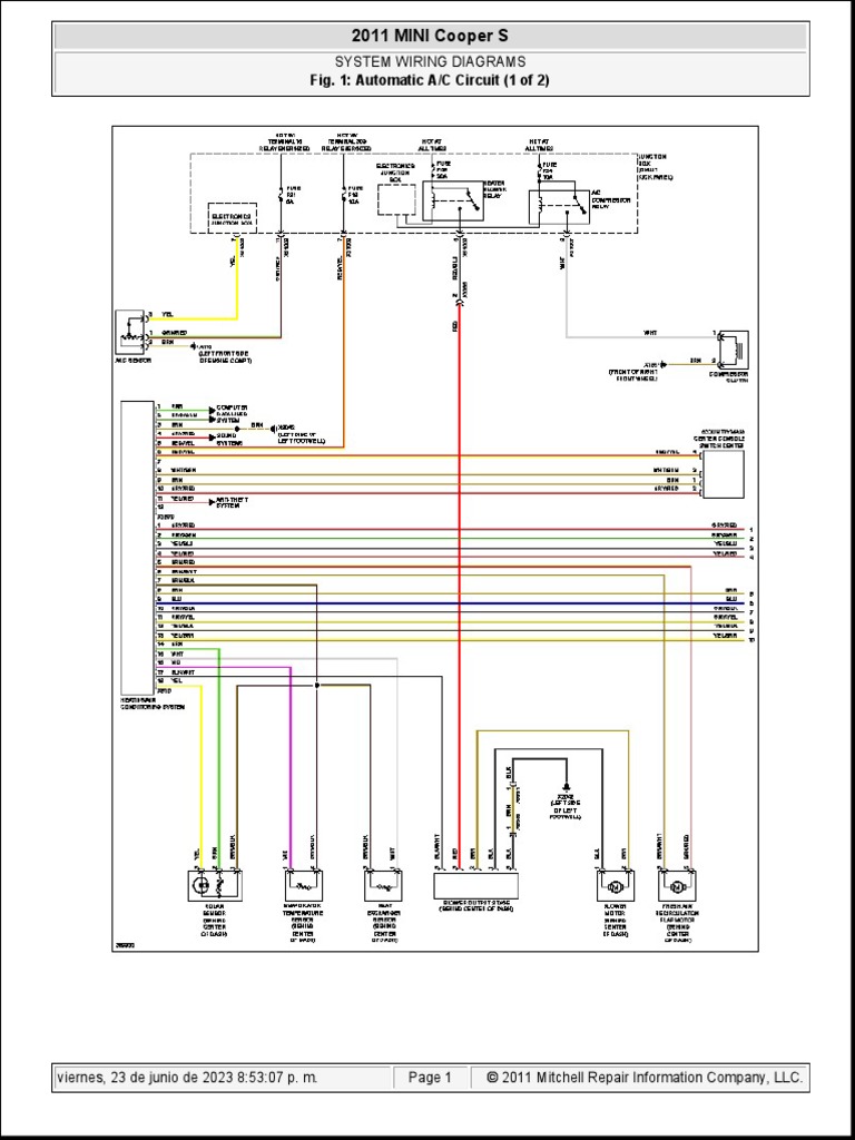 2011 MINI Cooper S A/C Wiring Diagram | PDF | Technology & Engineering