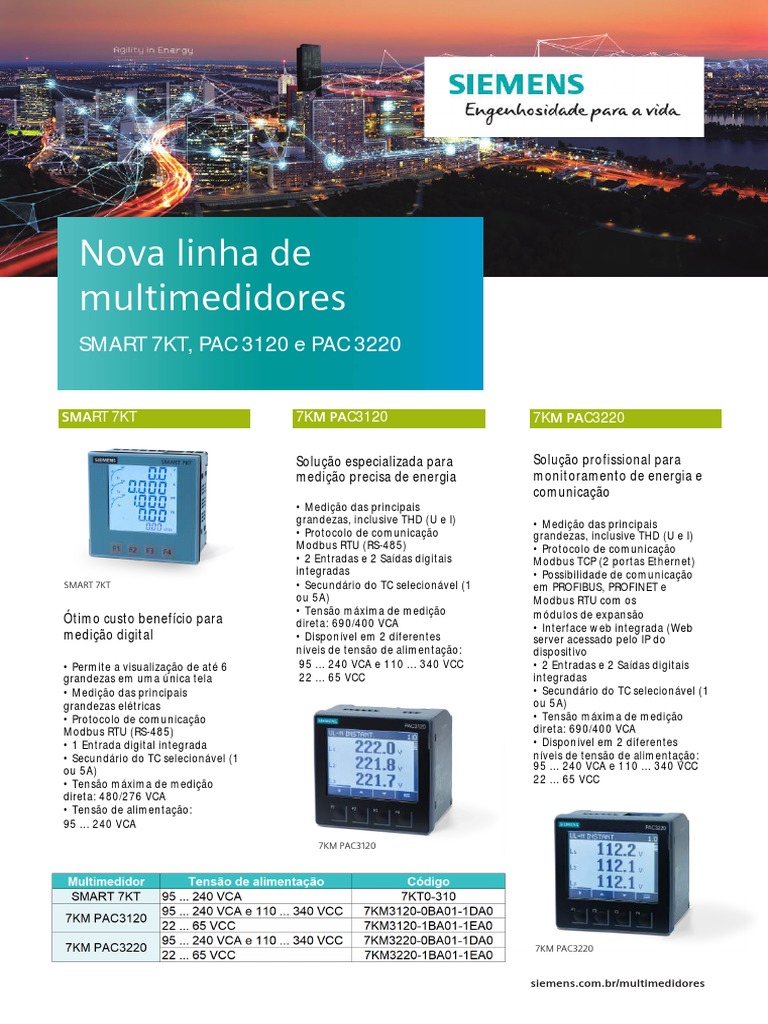 Multimedidores Smart 7kt Pac 3120 e Pac 3220 Folheto | PDF ...