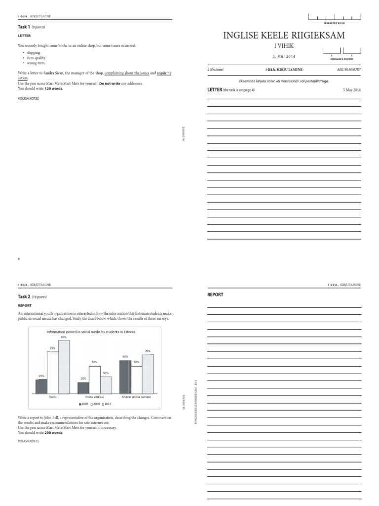 Inglise Keele Riigieksam: I Vihik | PDF | Communication | Cyberspace