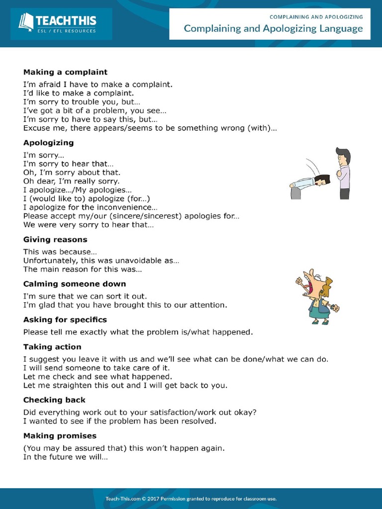 Complaining and Apologizing | PDF