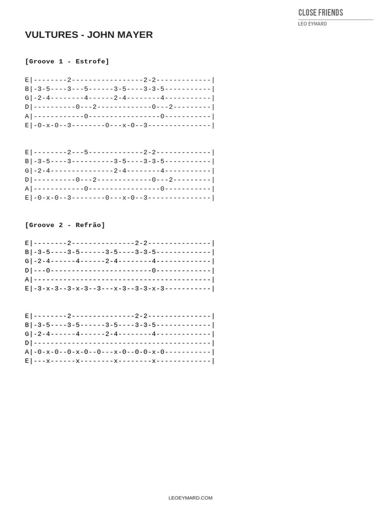 Vultures Chords and Tabs Guide | PDF | Teaching Methods & Materials