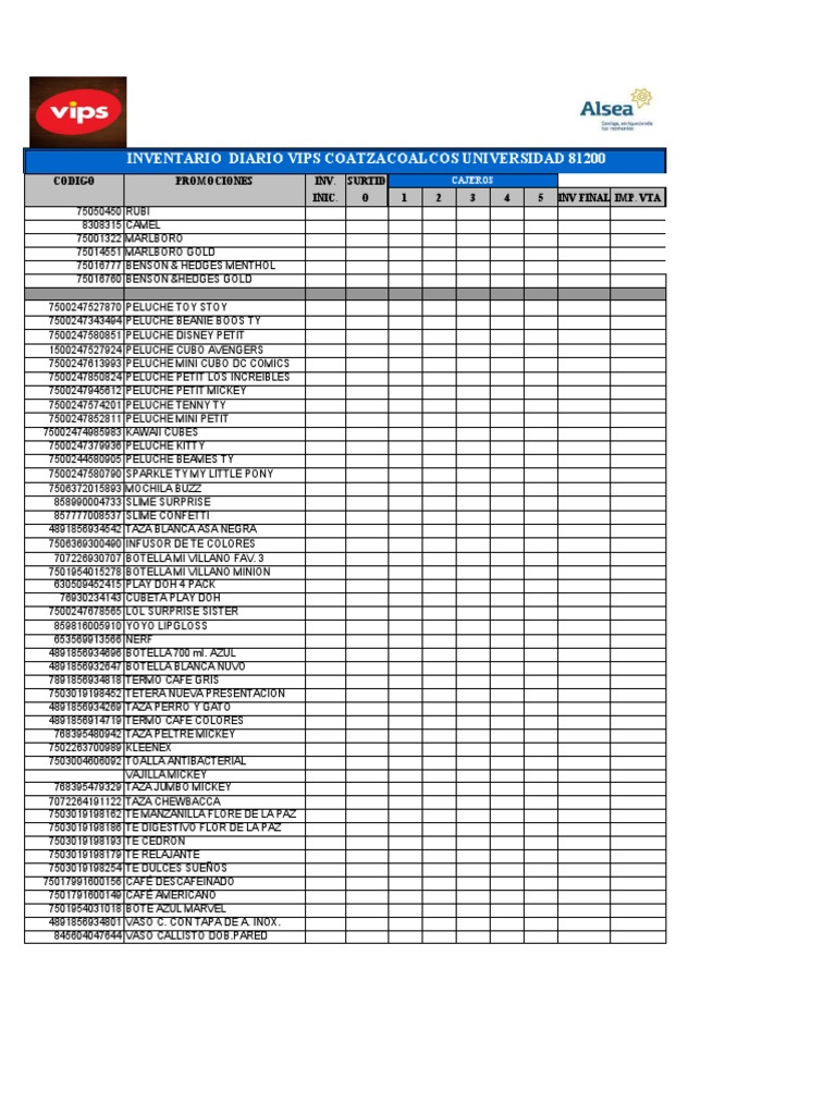Esteeeeeeeee INVENTARIO Vam 2019 | PDF