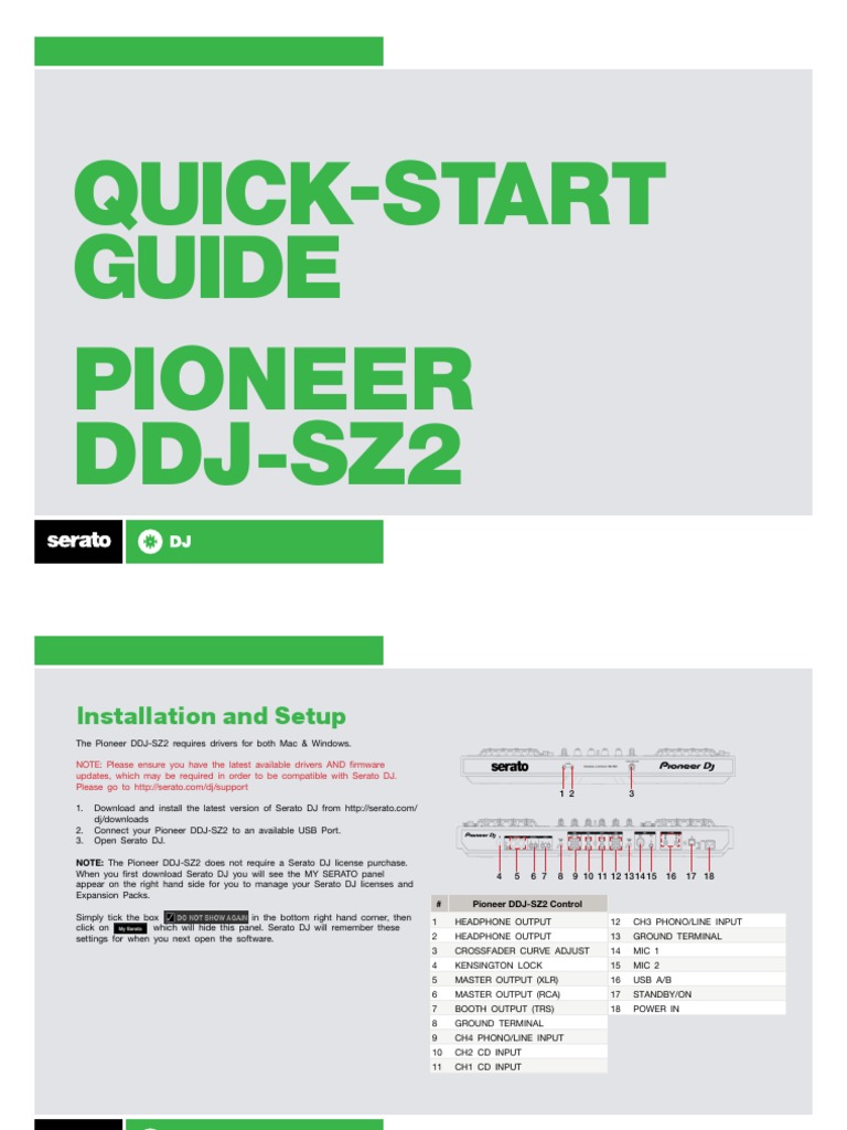 Pioneer DJ DDJ-SZ2 Quickstart Guide | PDF | Disc Jockey | Computer ...