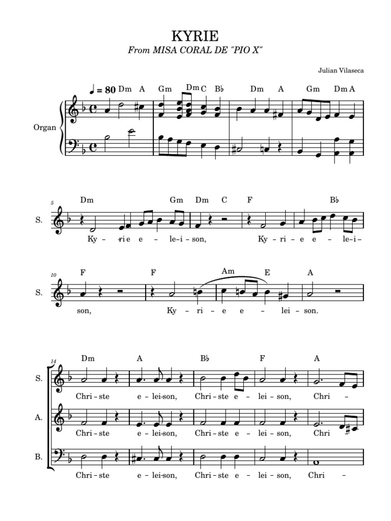KYRIE PIO X with organ intro | PDF