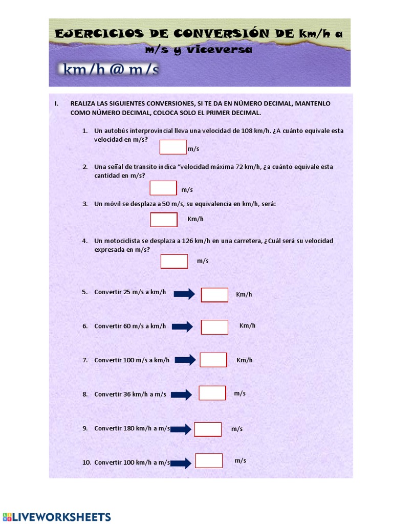 Ejercicios de Conversion | PDF