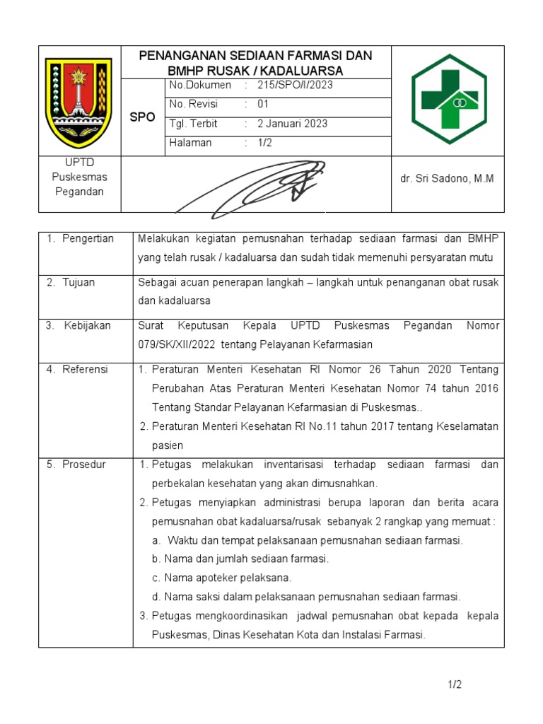 Penanganan Obat Rusak di Puskesmas | PDF