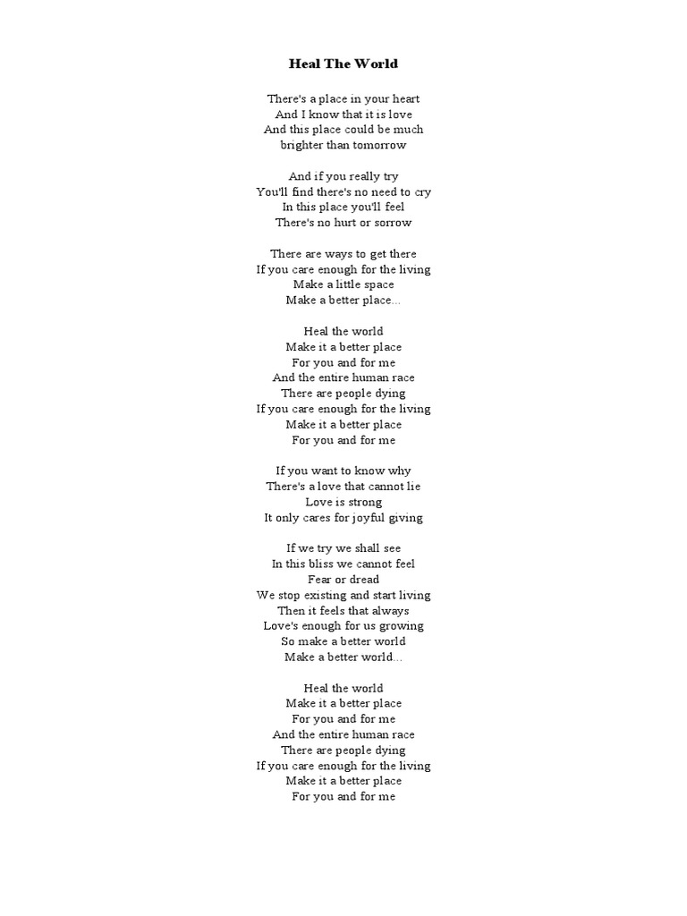 Heal The World | PDF