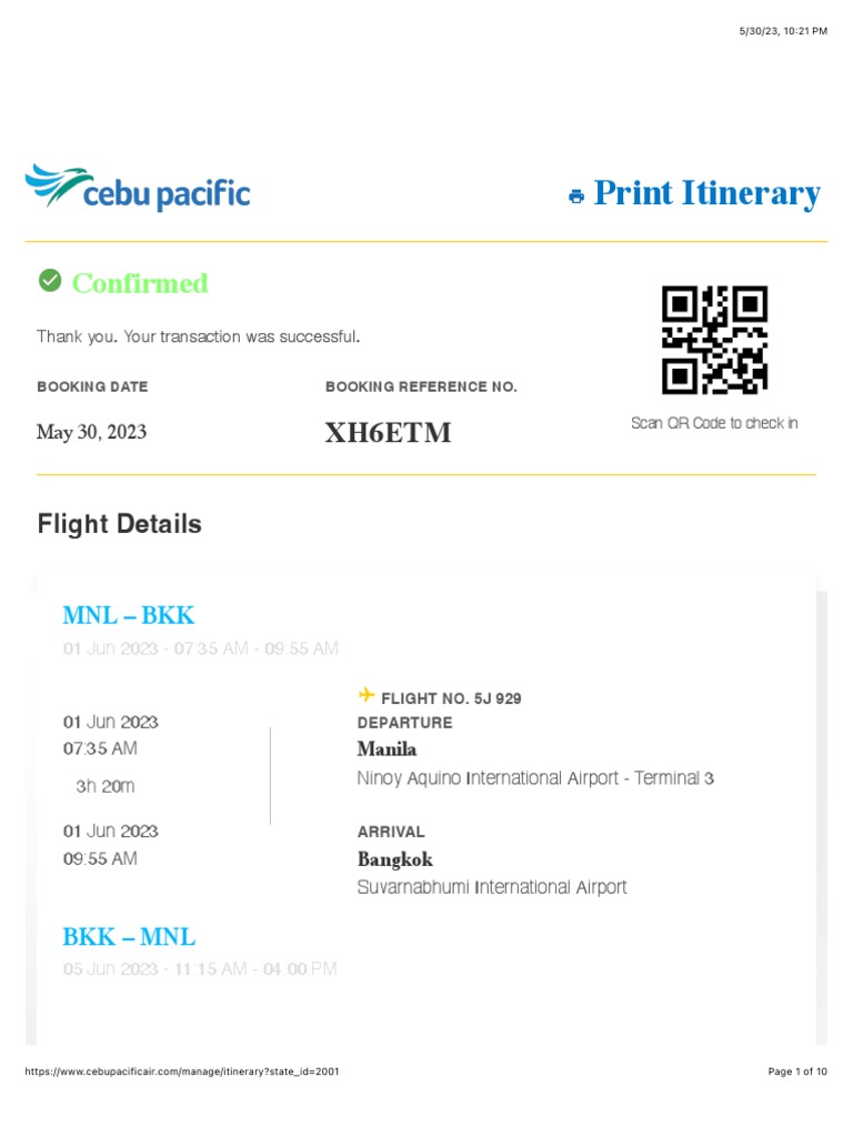 BKK Itinerary | PDF | Service Industries | Transport