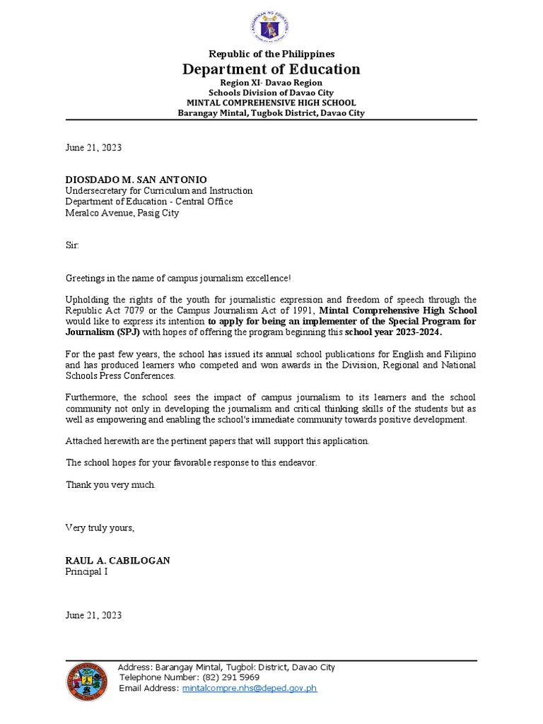 Letter of Intent - SPJ Application | PDF | Journalism | Communication