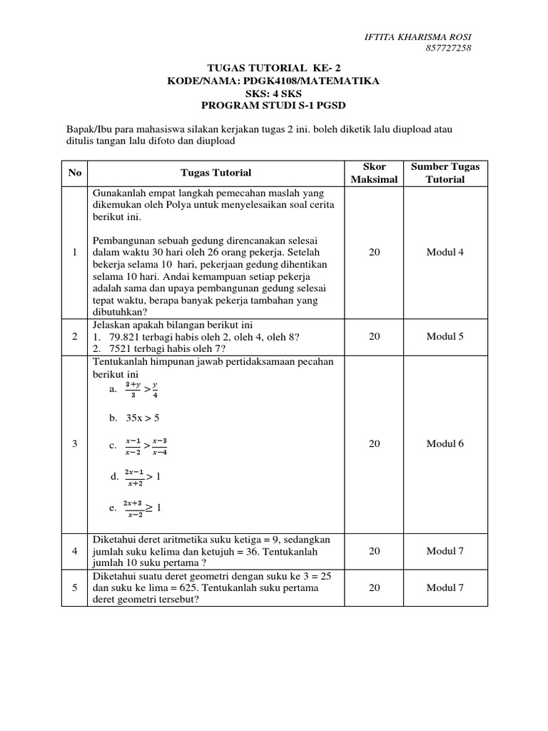Iftita - 857727258 - TT2 MTK | PDF