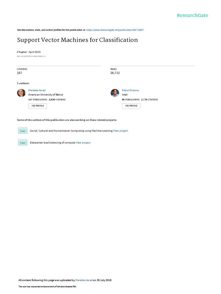 Support Vector Machines For Classification | Download Free PDF | Support Vector Machine ...