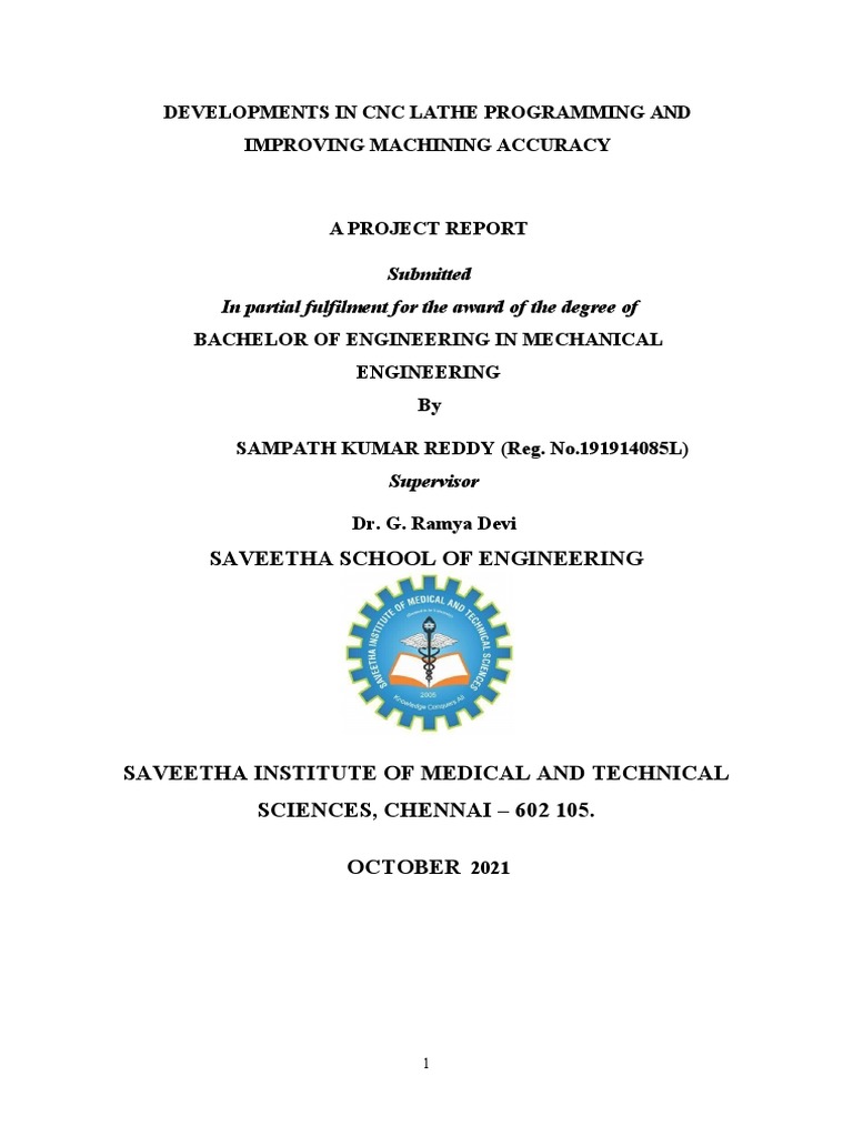 DEVEPLOMENTS IN CNC LATHE PROGRAMMING AND IMPROVING MACHINING ACCURACY (AutoRecovered) | PDF ...