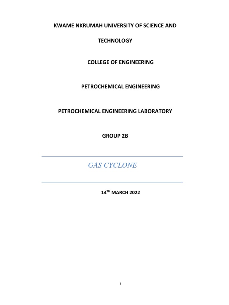 Gas Cyclone Experiment Analysis | PDF | Gases | Density
